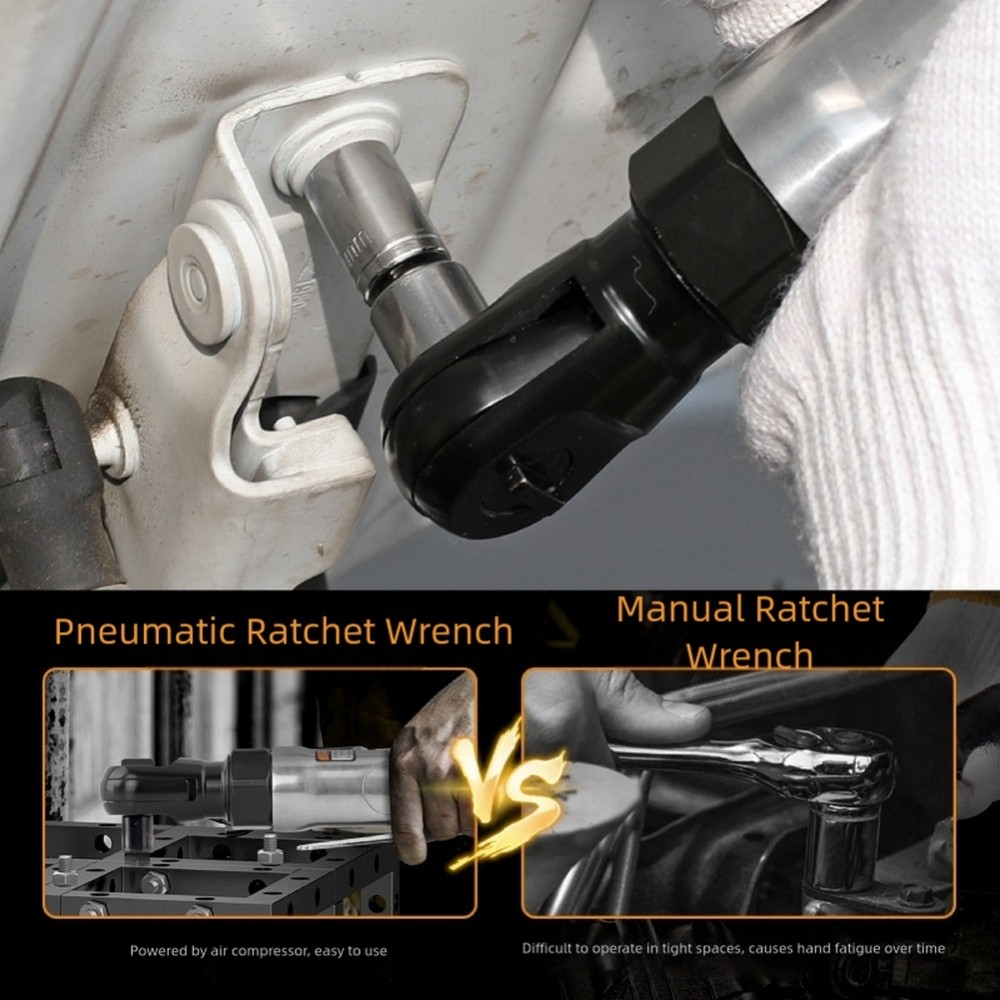 High Torque Pneumatic Ratchet Wrench 38 Inch Right Angle Air Tool with ...