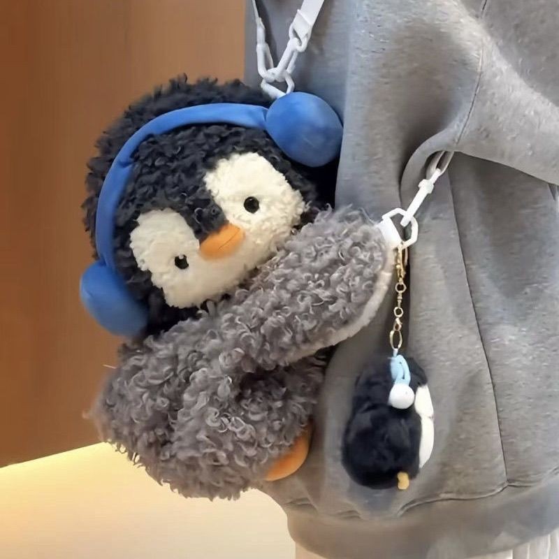 【Cute Cartoon Plush】Penguin Slouch Lamb Backpack Crossbody Doll Trendy ...