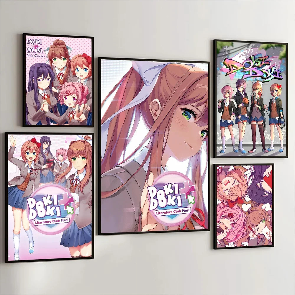 Doki Doki Literature Club Movie Posters Retro Kraft Paper Stickers ...