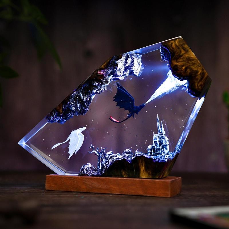 Resin Light Resin Lamp Anime Night Sha White Sha Toothless Toothless ...