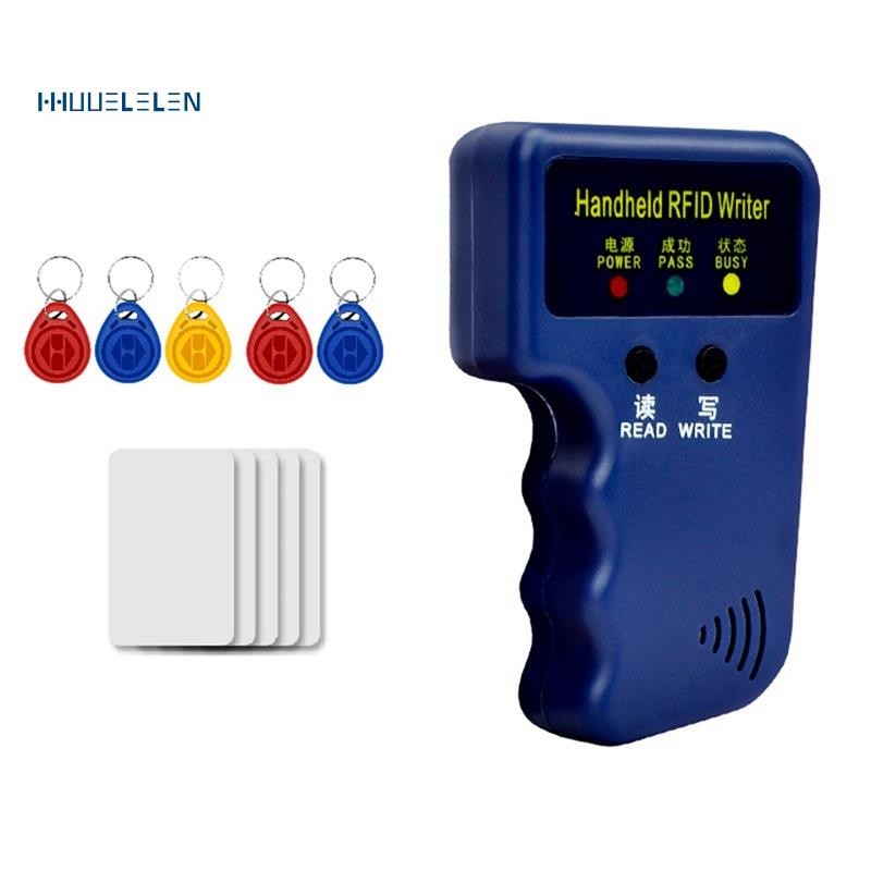Handheld 125KHz RFID Card Reader Writer +5 Keyfobs+5 Card Copier Writer ...