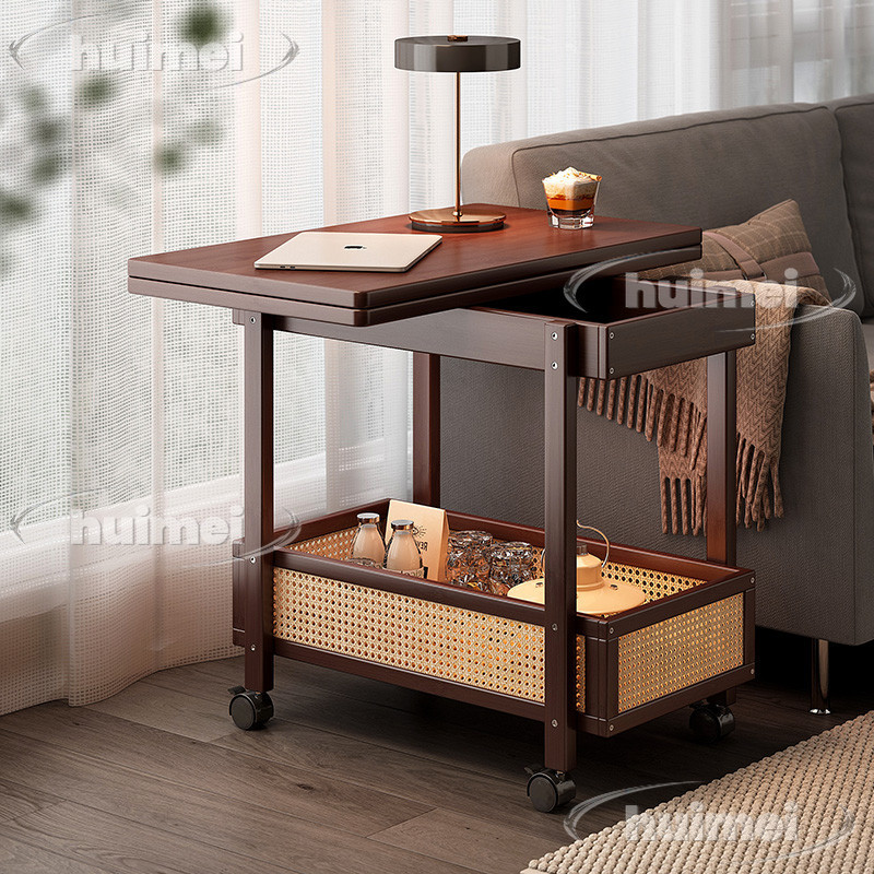 Coffee Table Movable Sofa Side Table Small Apartment Foldable ...