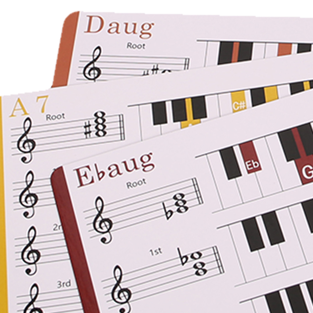 Flash Cards for 120 Chords Piano Chords Chart Included Fun Educational ...
