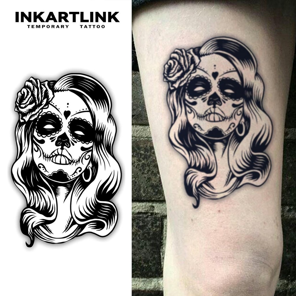 Sugar Skull Tattoo Waterproof Lasts 7-15 Daystemporary Tattoo ...