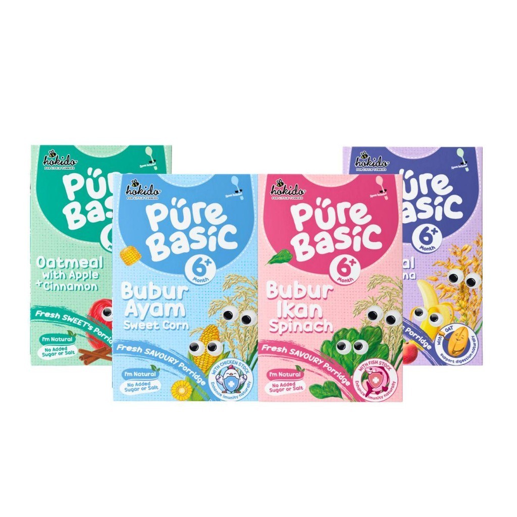 Hokido Baby Food To Eat Bubur Bayi RTE Pure Basic Porridge Halal Free ...