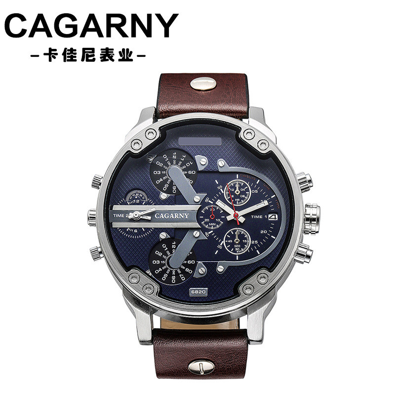 CAGARNY Dual Time Zone Men's Watch Quartz Watch Calendar Business Men's ...