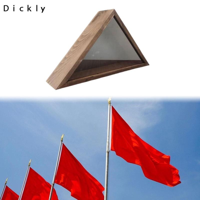 [Dickly] Flag Display Case, Triangular Wooden Flag Holder for American ...