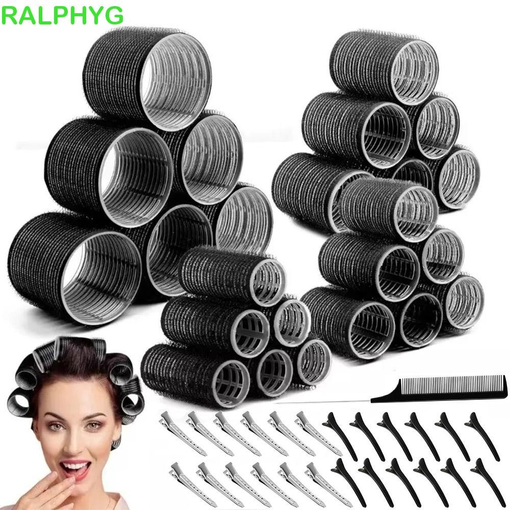 RALPHYG 50Pcs Curly Hair Roller, Lightweight 4 Sizes Rollers Self-Grip ...