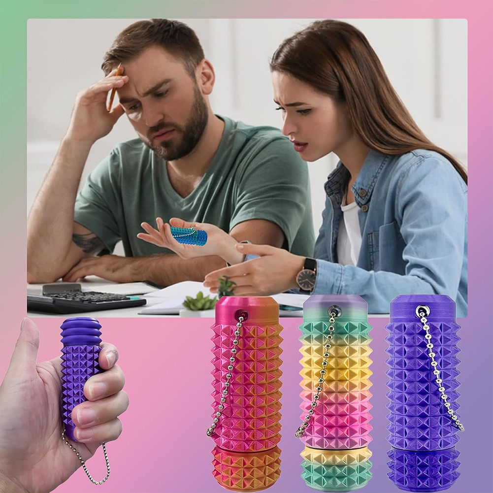 Spiky Grippie Stim Keychain 3D Printed Sensory Roller Fidget Toy ...