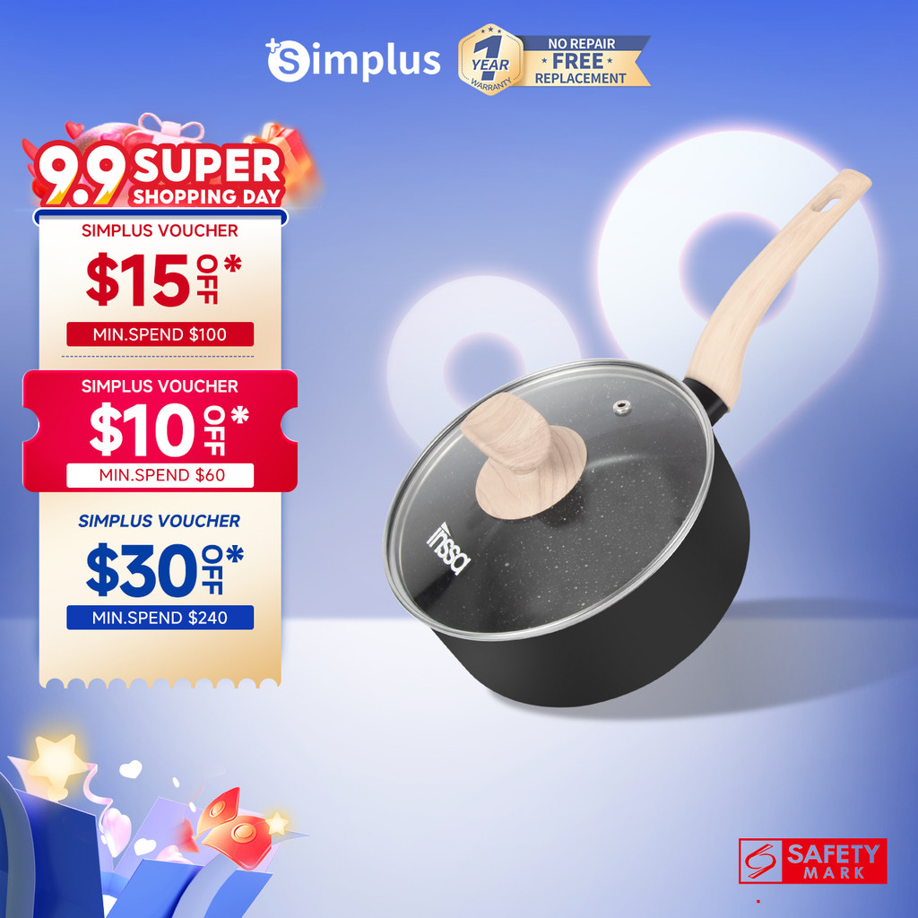 Inssa Saucepan With Lid | 18cm Diameter | Black Currant Series | Non ...