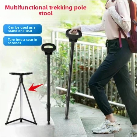 Hiking Bench Hiking Stick Stool Hiking Pole Chair Folding Cane Stool ...
