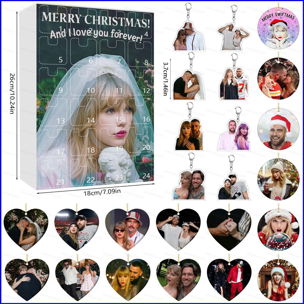 SQ3 24PCS/set Taylor Swift The Life of a Showgirl Christmas countdown ...