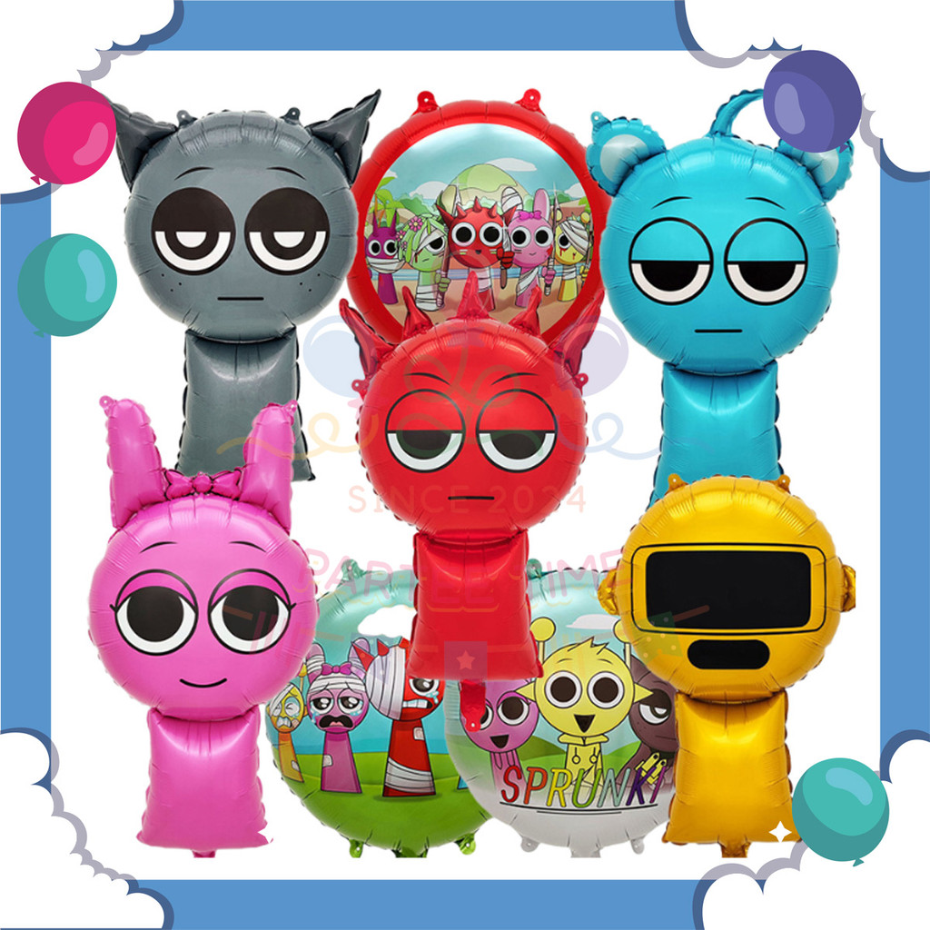 ParteeTime Kids Sprunki Themed Foil Balloon Birthday Party Decoration ...
