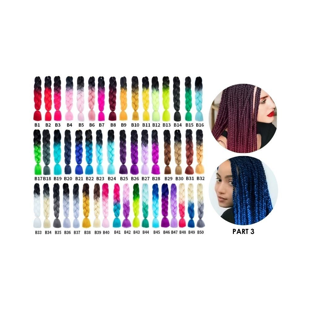 Duo Colour Jumbo Synthetic Hair Extensions / Hair Braids (60CM) - PART ...