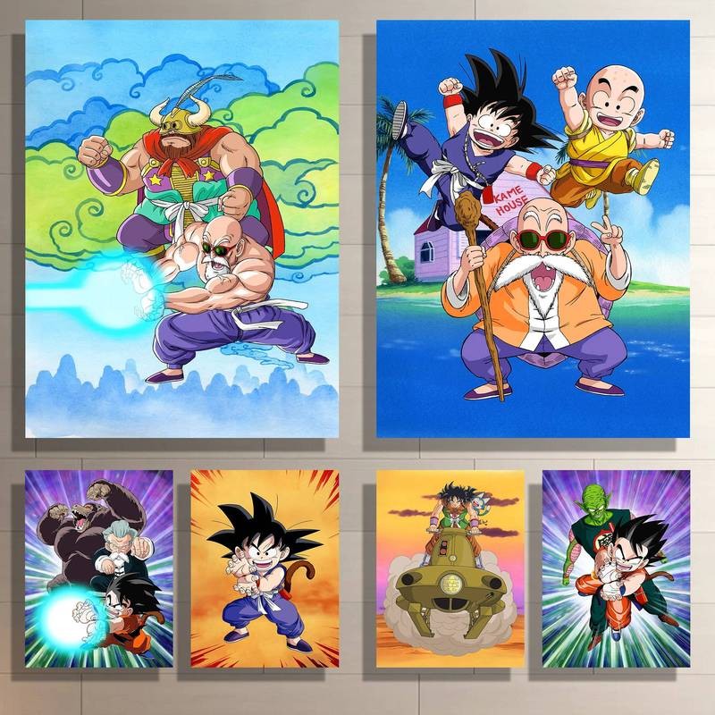 Vibrant Dragon Ball Anime Canvas Painting Featuring Iconic Characters ...