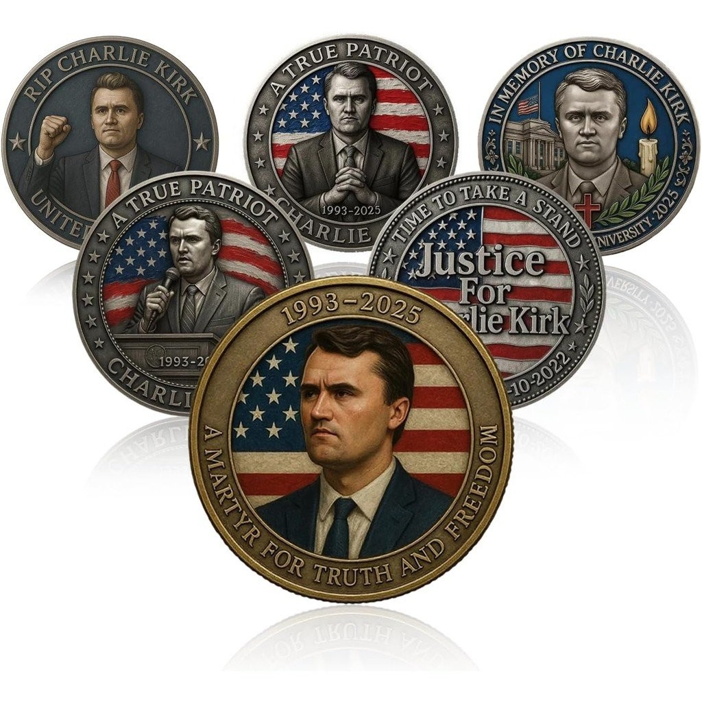 Charlie Kirk Memorial Coin - Truth & Freedom Tribute for Fans Young Hero of Us 1993-2025 (G-6pcs ...