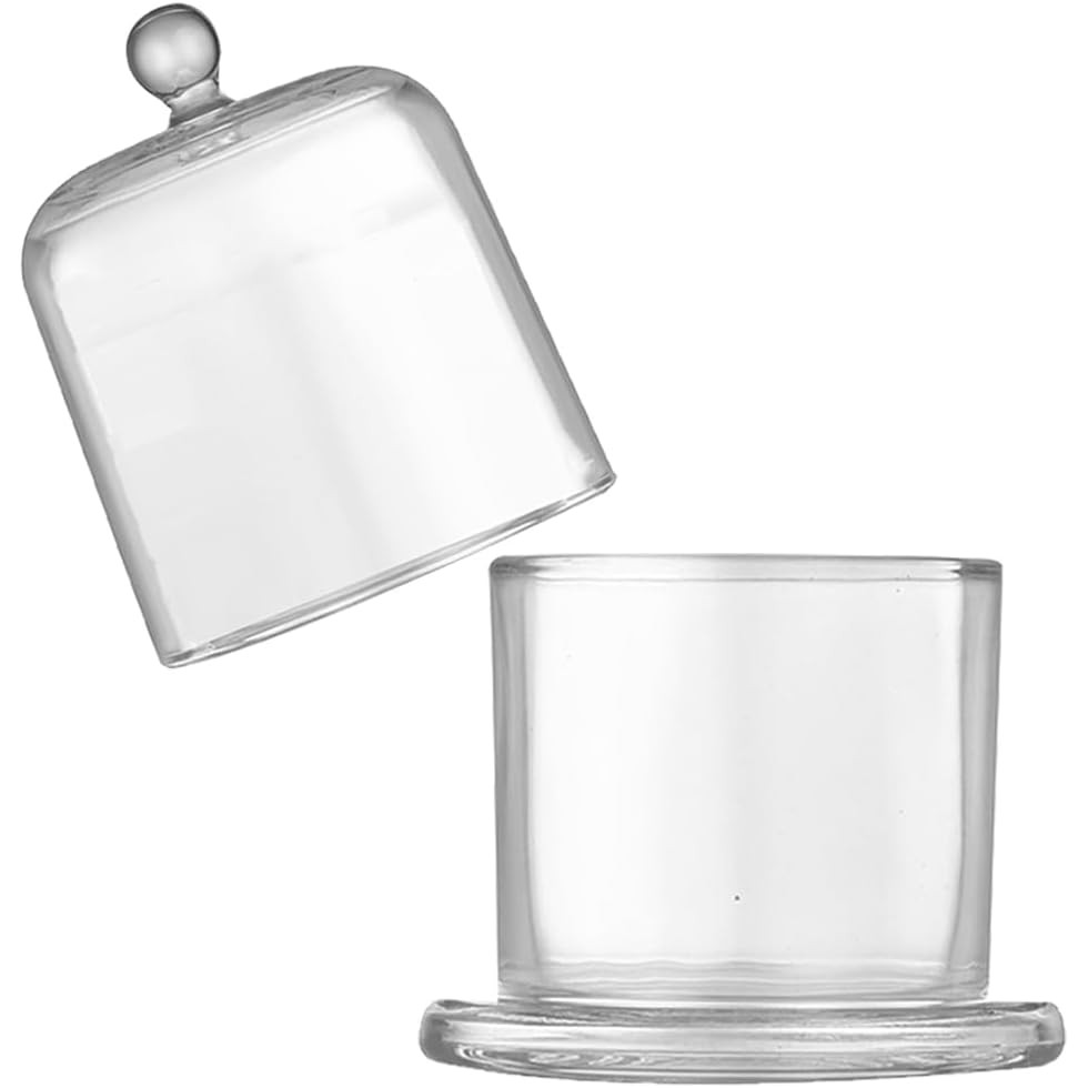 HOMSFOU Glass Butter Container Glass Butter Dishes with Lids Mini ...