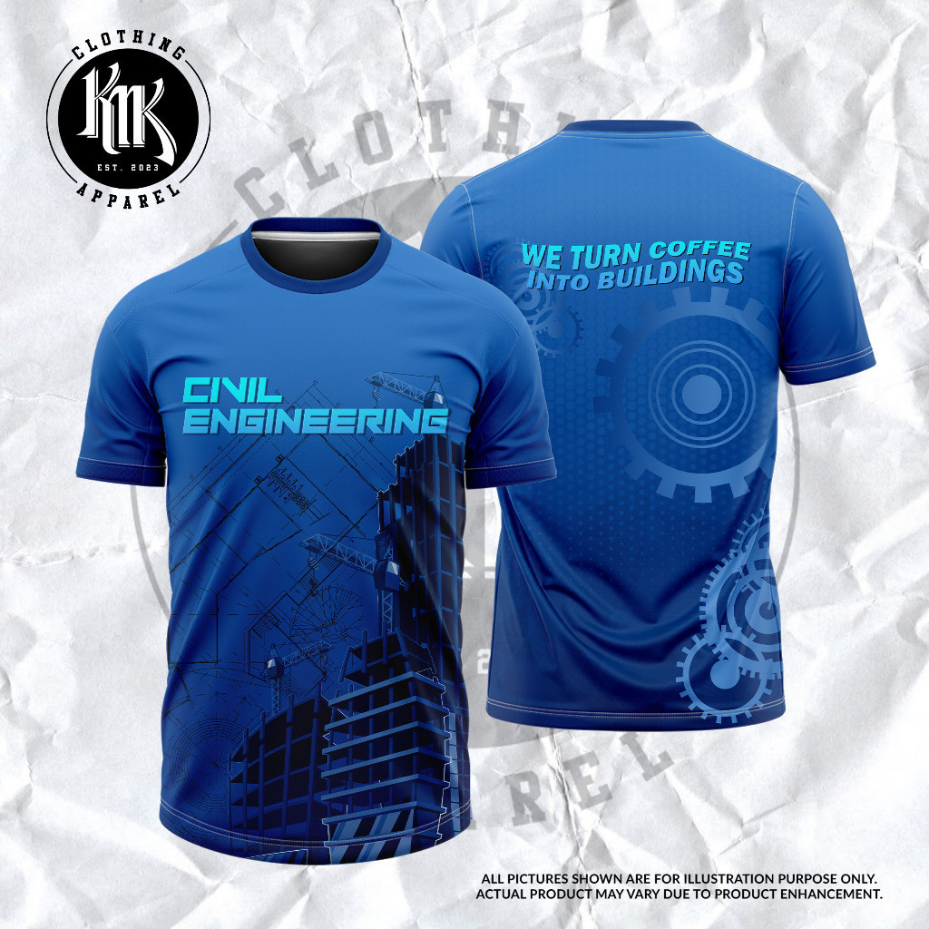 Civil Engineering Full Sublimation High Quality 3D Print Shirt Drifit ...