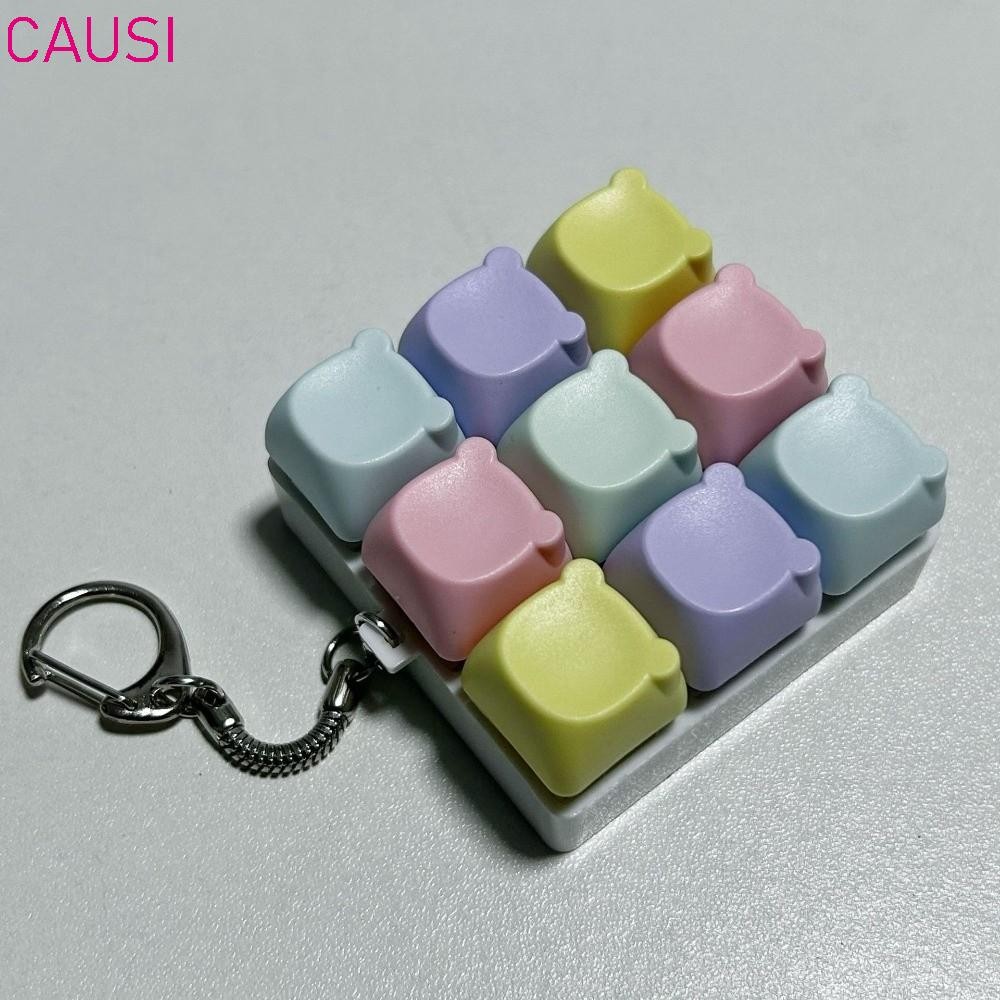 CAUSI Fidget Keychain, DIY Keyboard Keys Button Finger Keyboard Cap ...
