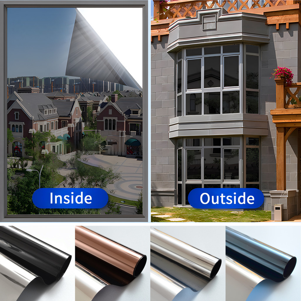 One-Way Mirror Privacy Window Film - Static Cling UV & Heat Control Non ...