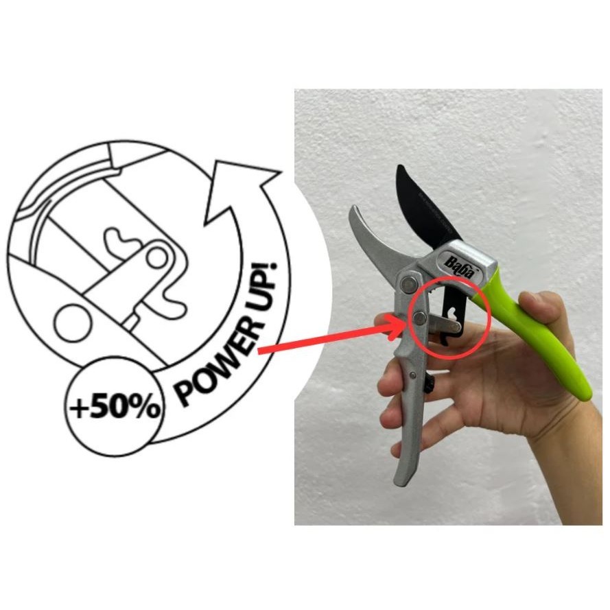 GP-1025 Heavy Duty Aluminium Compact Power Up Ratchet Pruner Scissor ...
