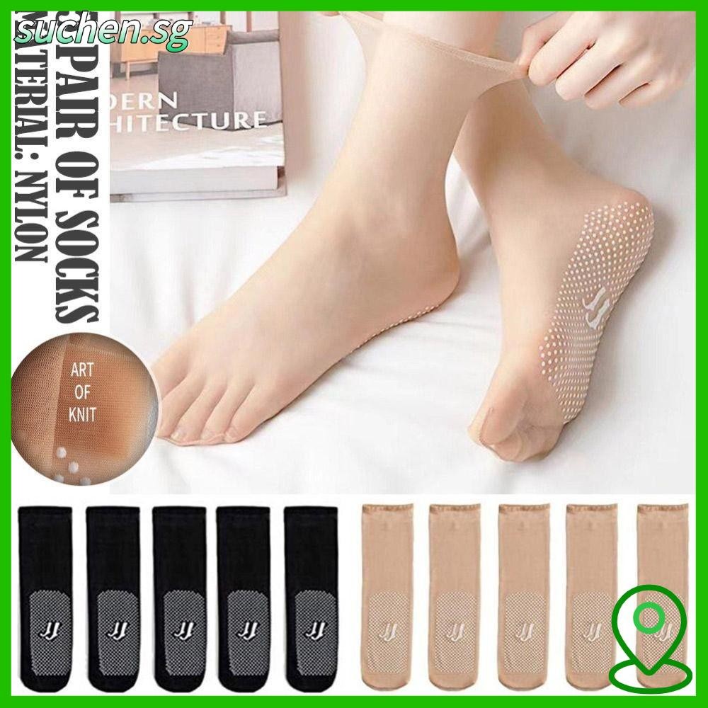 5 Pair Silk Sheer Ankle Socks - Slip-resistant Design | Shopee Singapore