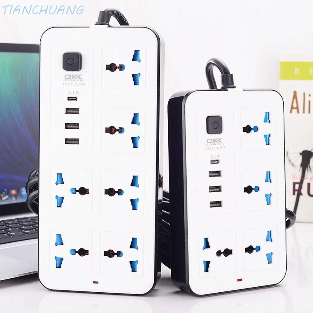 TIANCHUANG Power Multi Tap, Multiprise 6 AC Sockets & 3 USB Outlet ...