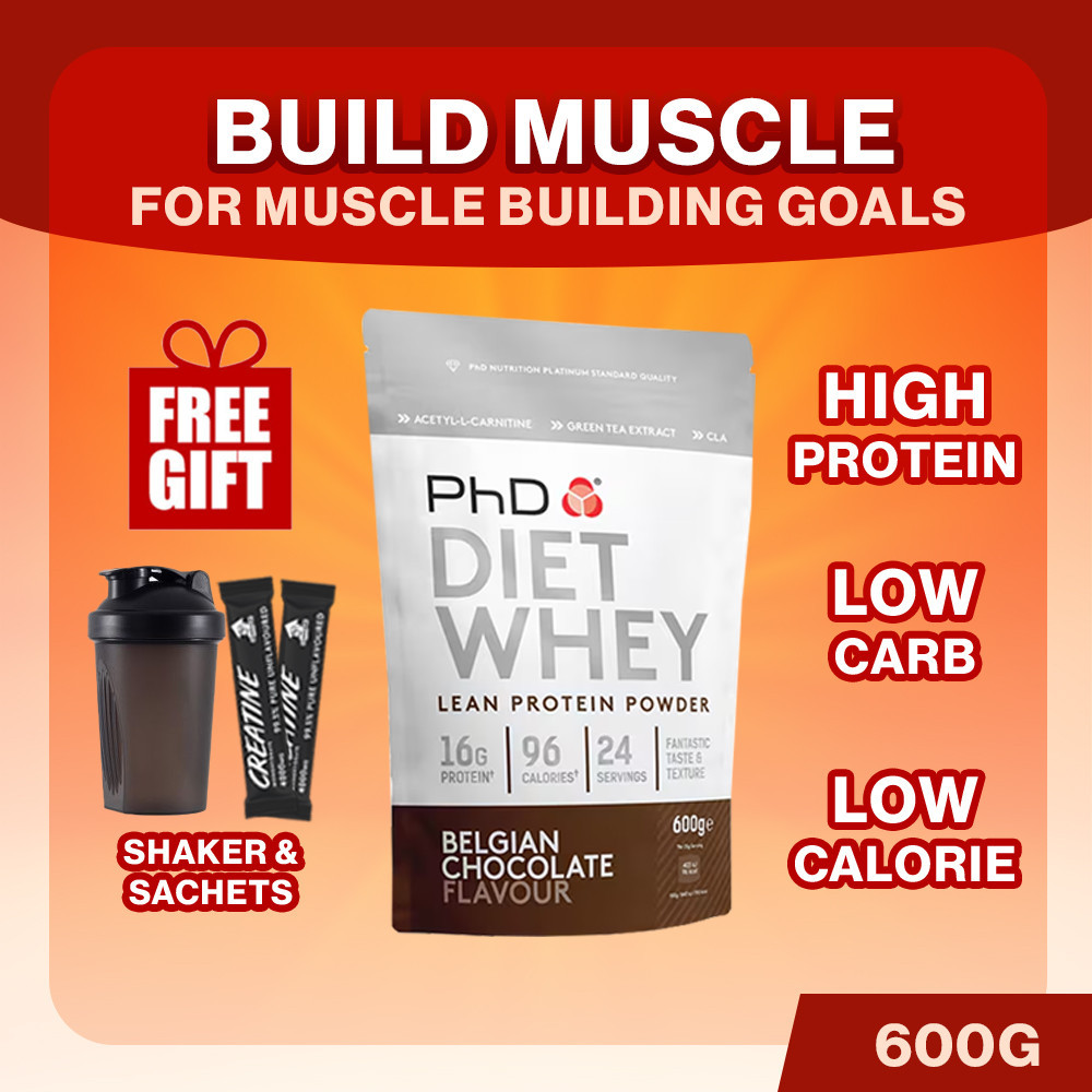 PhD Diet Whey Protein 24 Servings + Free Shaker | Lean Muscle | High ...
