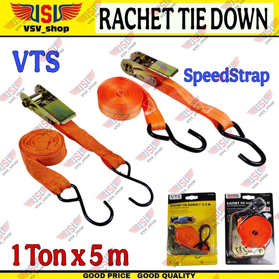 Ratchet Tie Down 1 Ton x 5M VitaTools Goods Binding Strap | Shopee Singapore