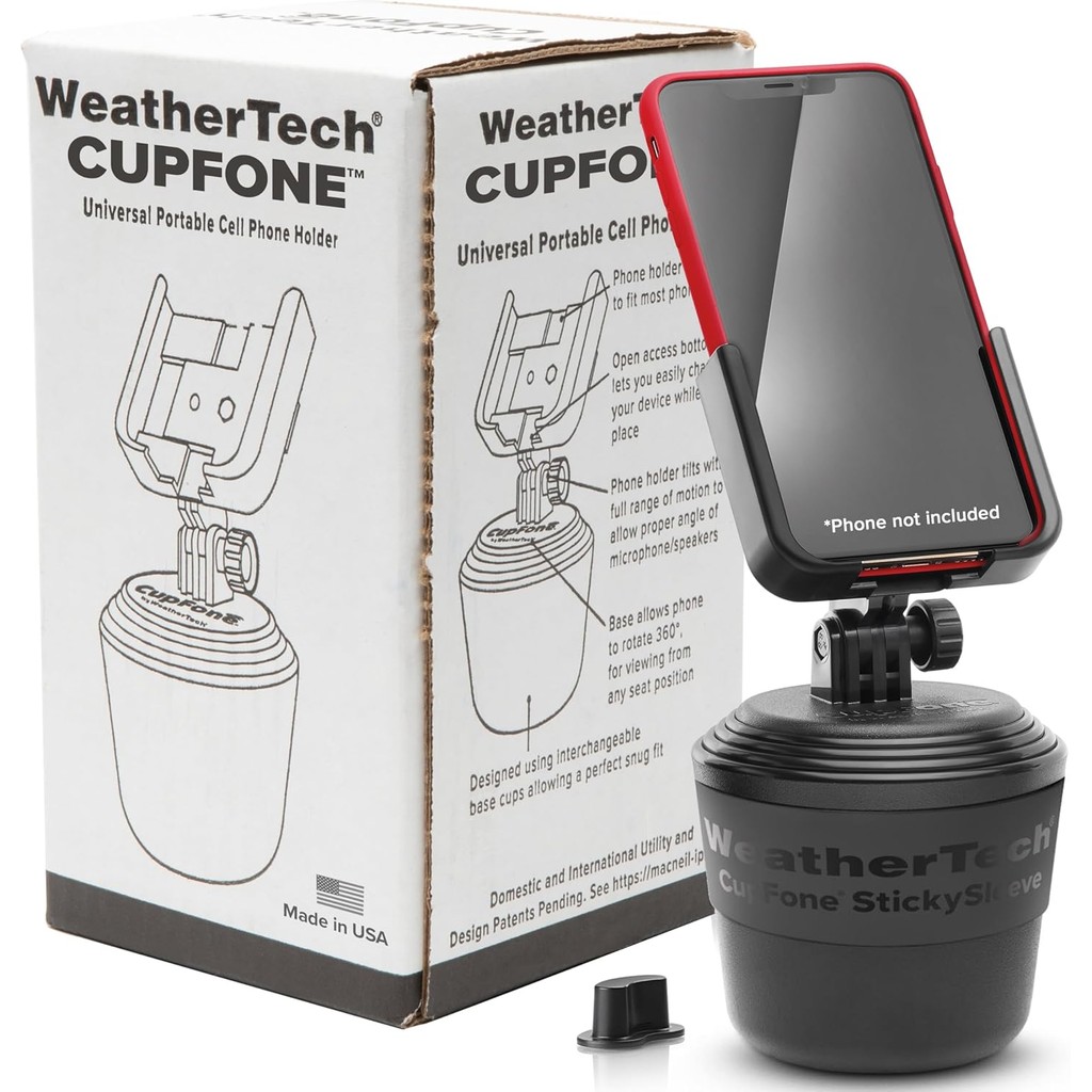 WeatherTech CupFone, Universal Cup Holder Phone Mount for Cars ...