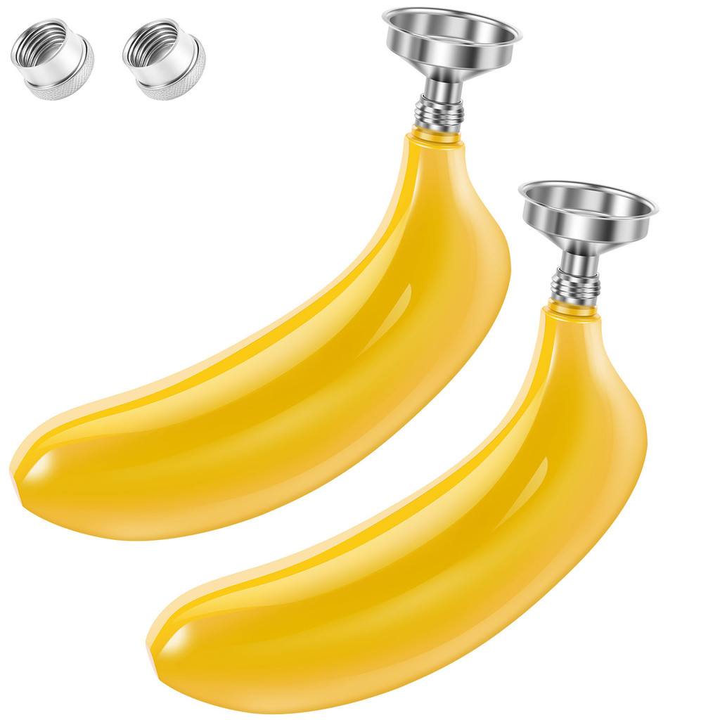 2Pcs Banana Flask 5oz/150ml Stainless Steel Banana Shaped Hip Flask ...