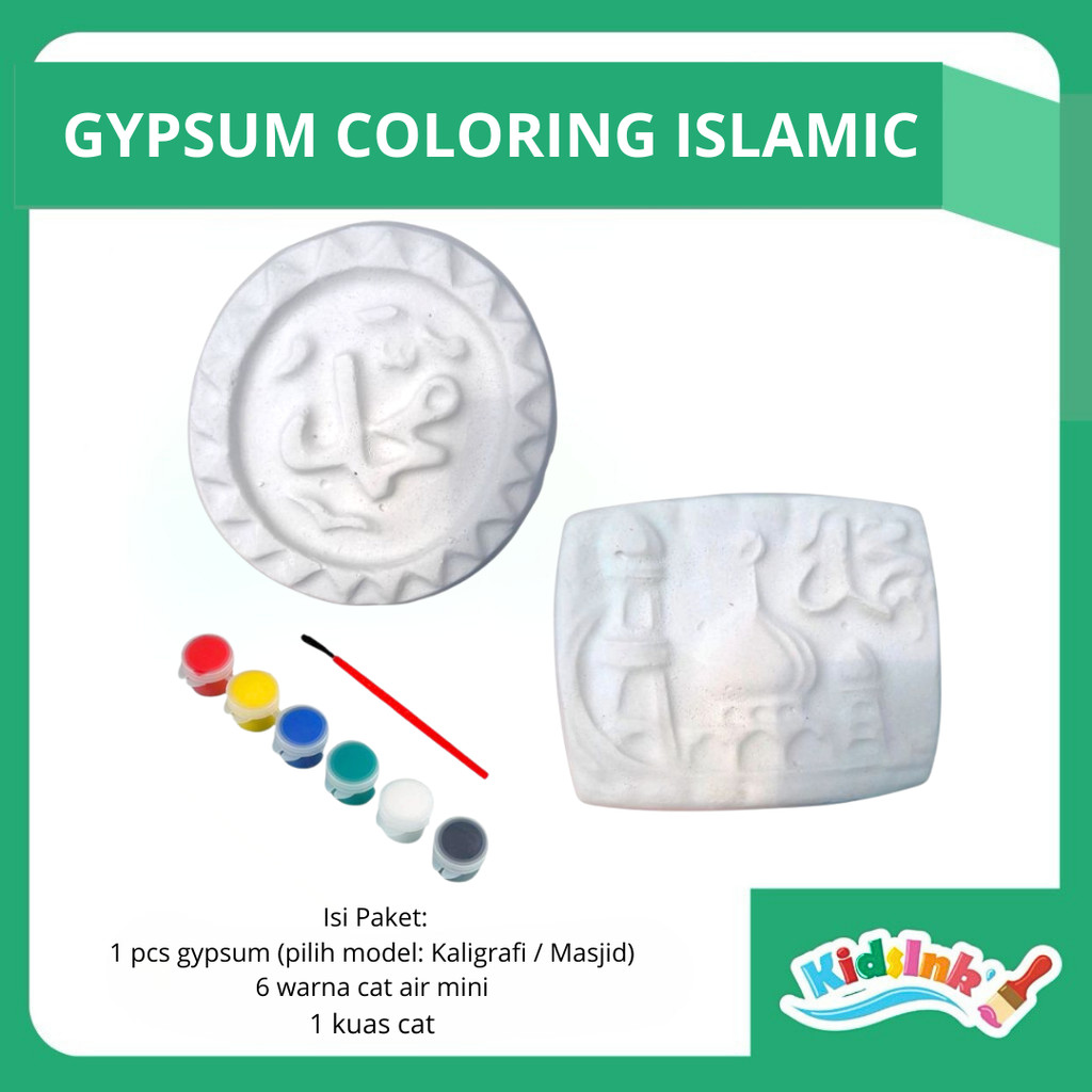 KIDSINK GYPSUM COLORING ISLAMIC | DIY Coloring Gypsum Calligraphy ...