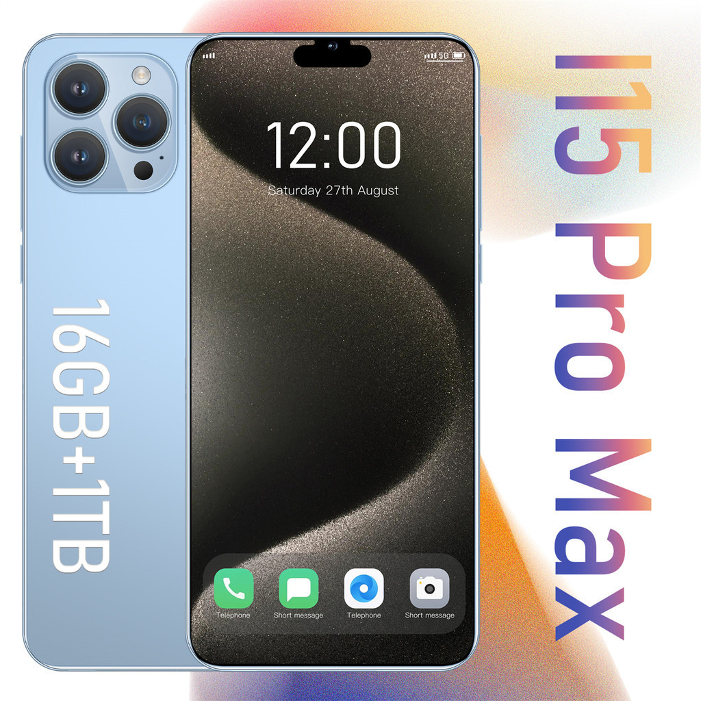 Smartphones i15 Pro Max 16GB + 1TB Google NFC Cell Phone 7.3 Inch HD ...