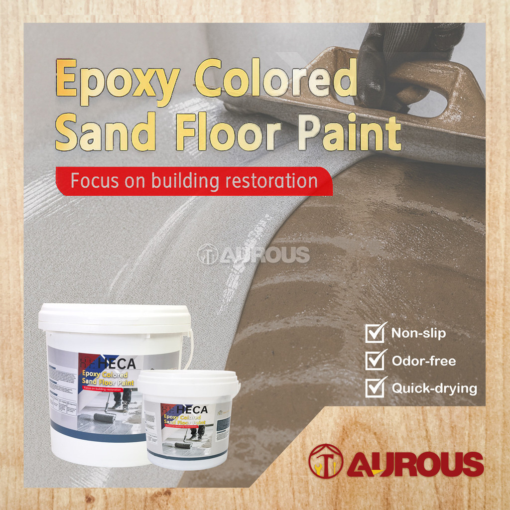 HECA INTERIOR & EXTERIOR EPOXY COLORED SAND SELF LEVELING FLOOR PAINT ...