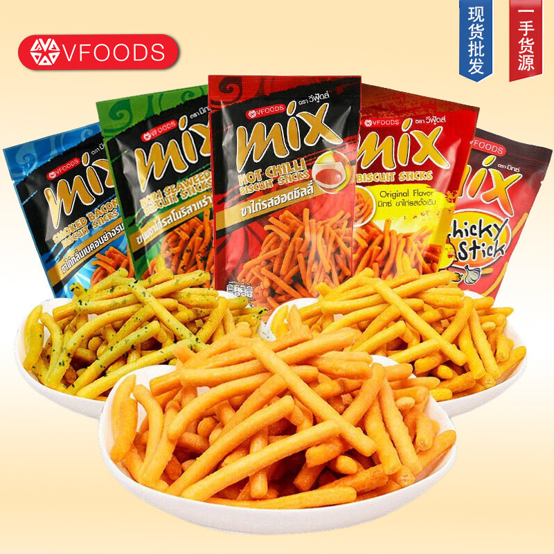 Imported from Thailand VFOODS MIX Crispy Strips Spicy Mimi Shrimp Chips ...