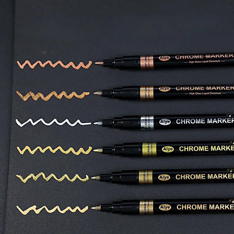 Single-pack Metal Chrome-plated Marker Rose Gold Touch-up Paint Color ...