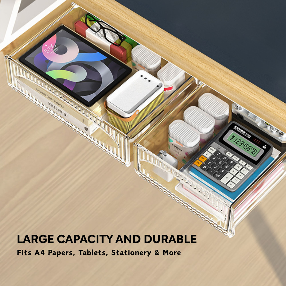 Multi-Purpose Under Desk Drawer Organizer Hidden Drawer Under Table ...