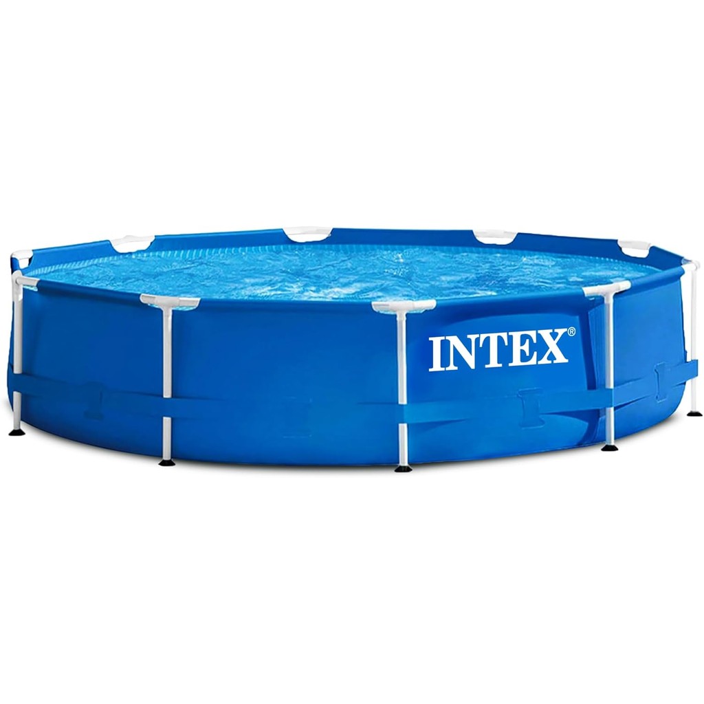 Intex 28200EH 10 Foot x 30 Inch 4 Person Outdoor Metal Frame Above ...