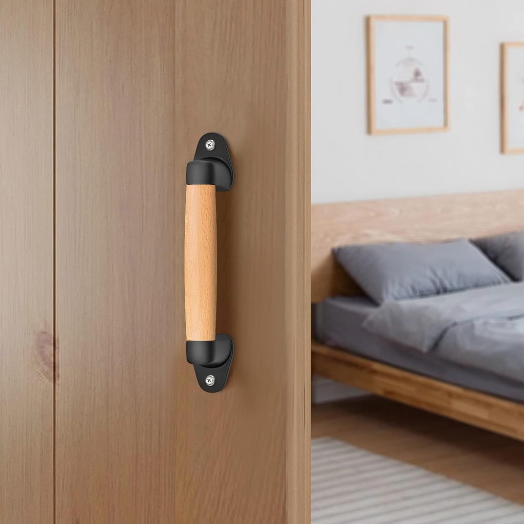 SELEWARE 9'' Barn Door Pull Handle Wood Handle for Fence Gate Barn Door ...