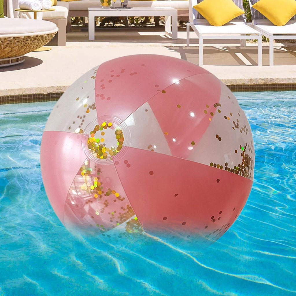 Beach Balls Glitter Summer Swimming Pool Balls PVC Reusable Sports Toys ...