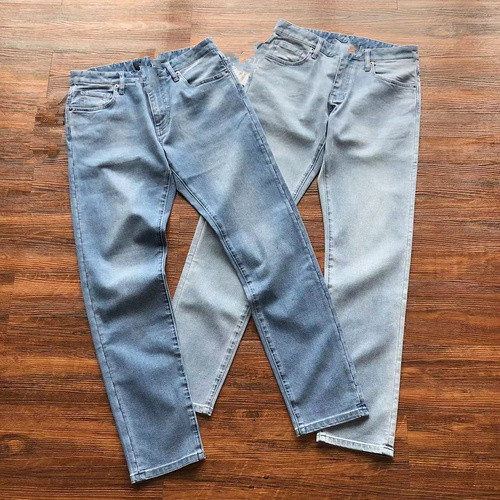 Pocket Triangle Two-Color Jeans 42109 | Shopee Singapore