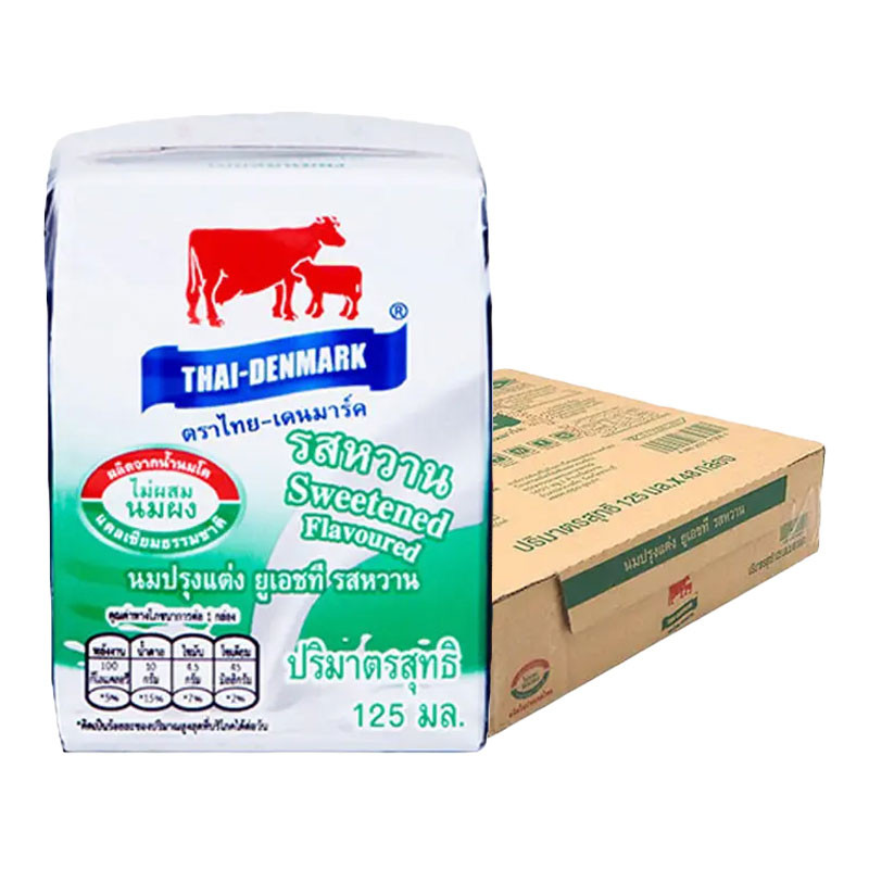 THAI-Danish UHT Flavored Milk Sweet Flavor 125 ml. x 48 (THAI-DENMARK ...