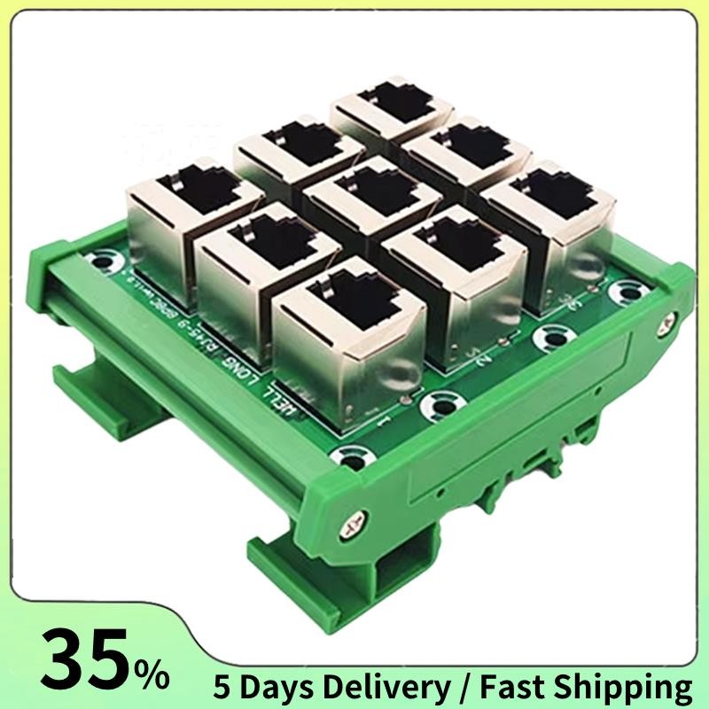 RJ45 8P8C Jack 9-Way Bus Breakout Board with Terminal Block Connector ...