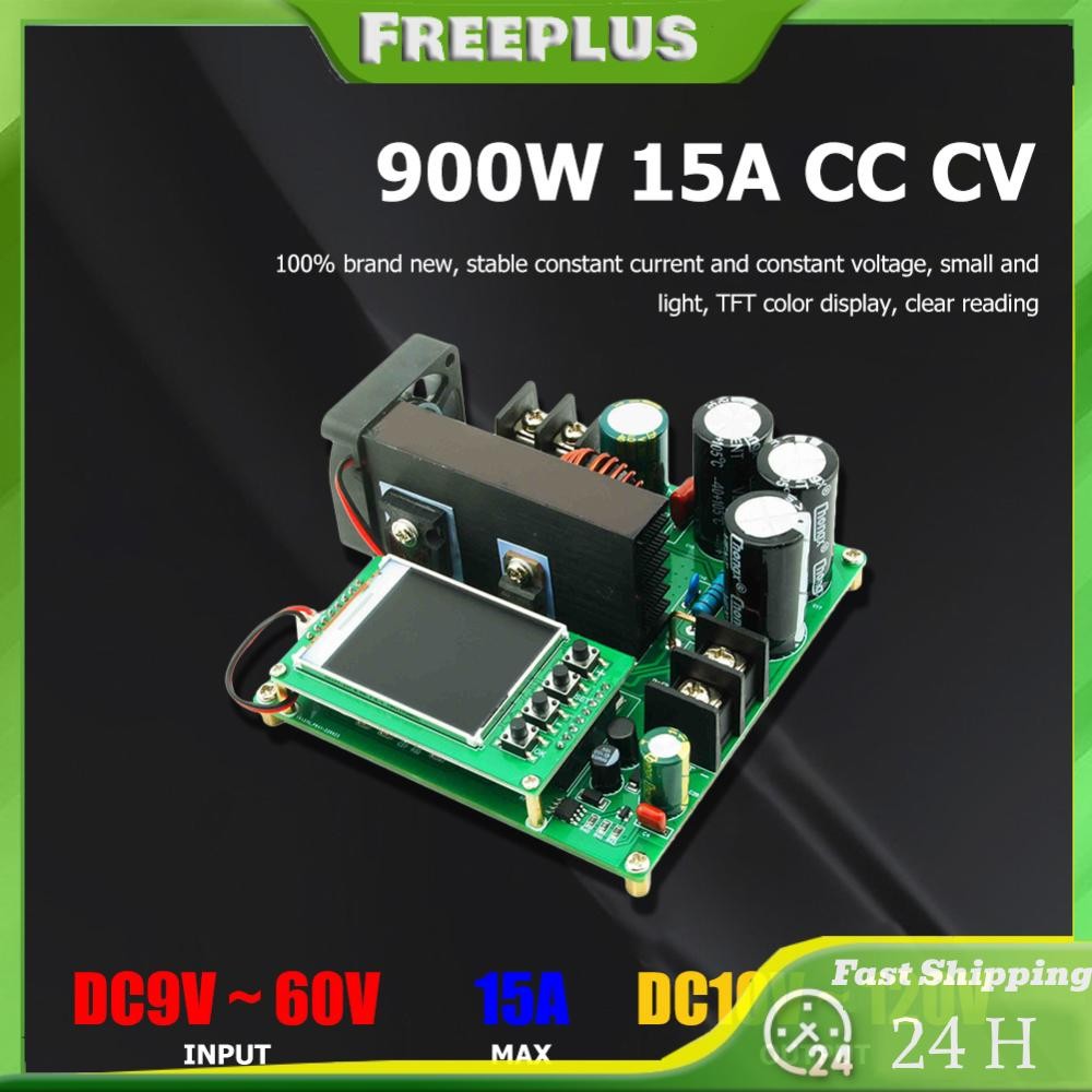 900W 15A Boost Module Board TFT Digital Display DC-DC Boost Converter ...