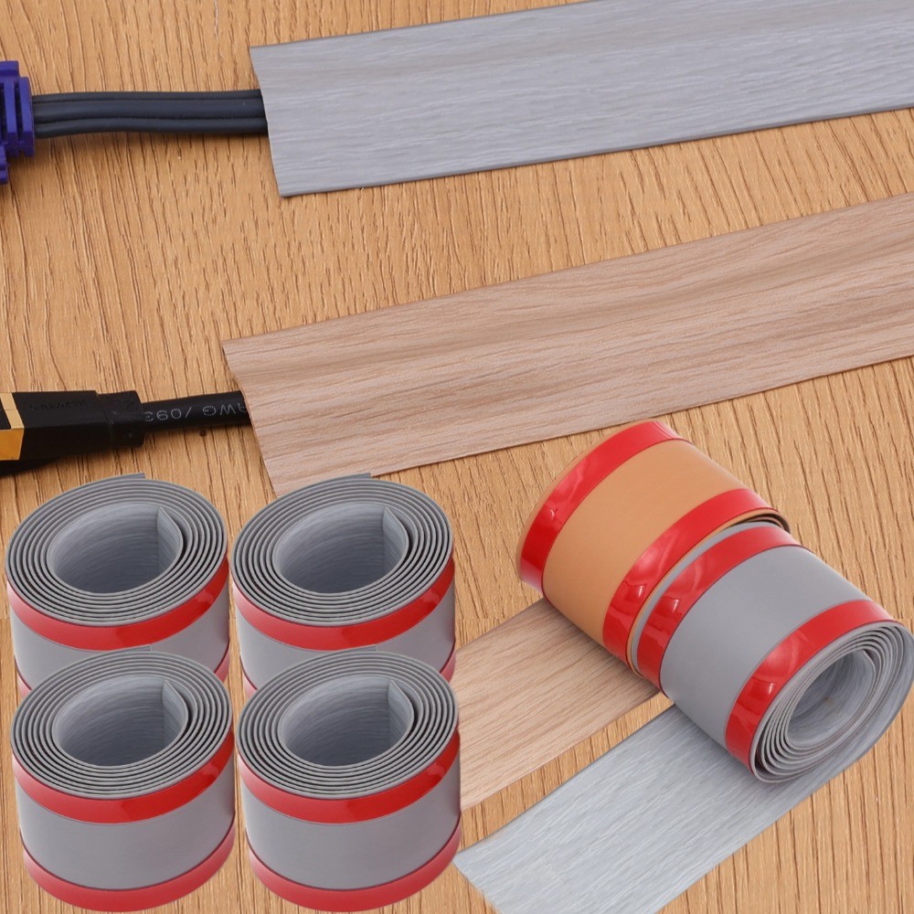 100cm Self Adhesive Hidden Wood Grain Floor Mounted Wiring Trough ...