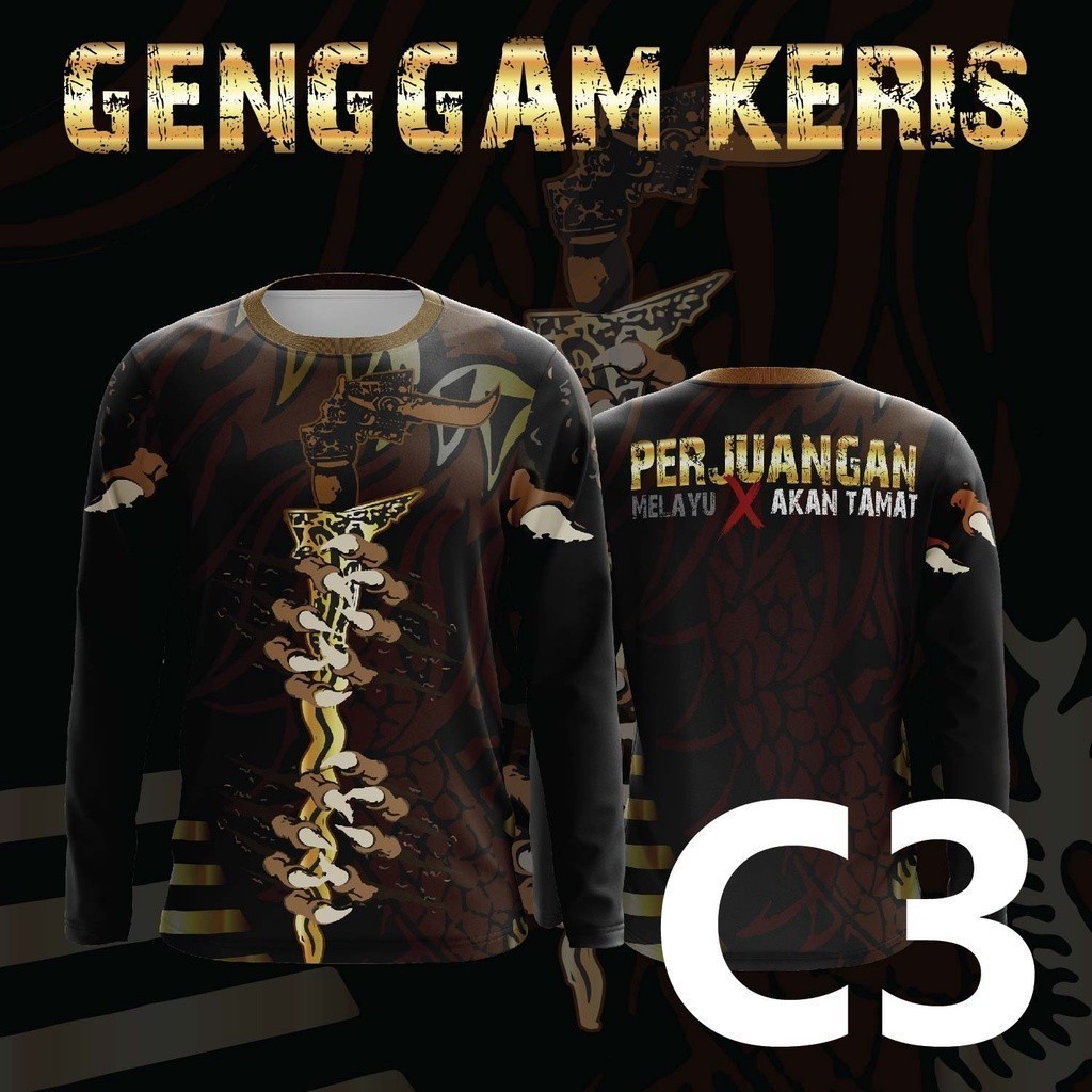 Genggam / Keris Sublimation / Round Neck Long Sleeve/ Reverse Eyelet ...