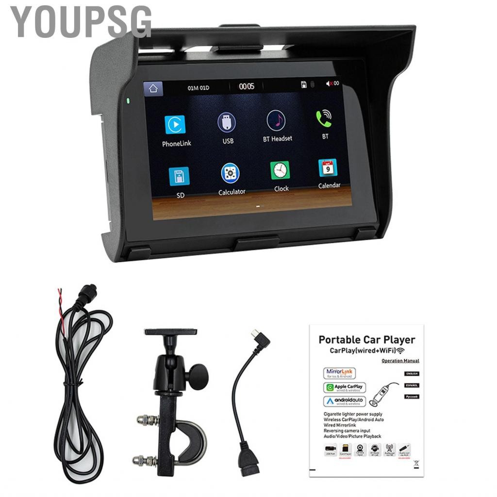 Youpsg Motorcycle MP5 Player Waterproof Dual BT Riding Recorder with 5 ...