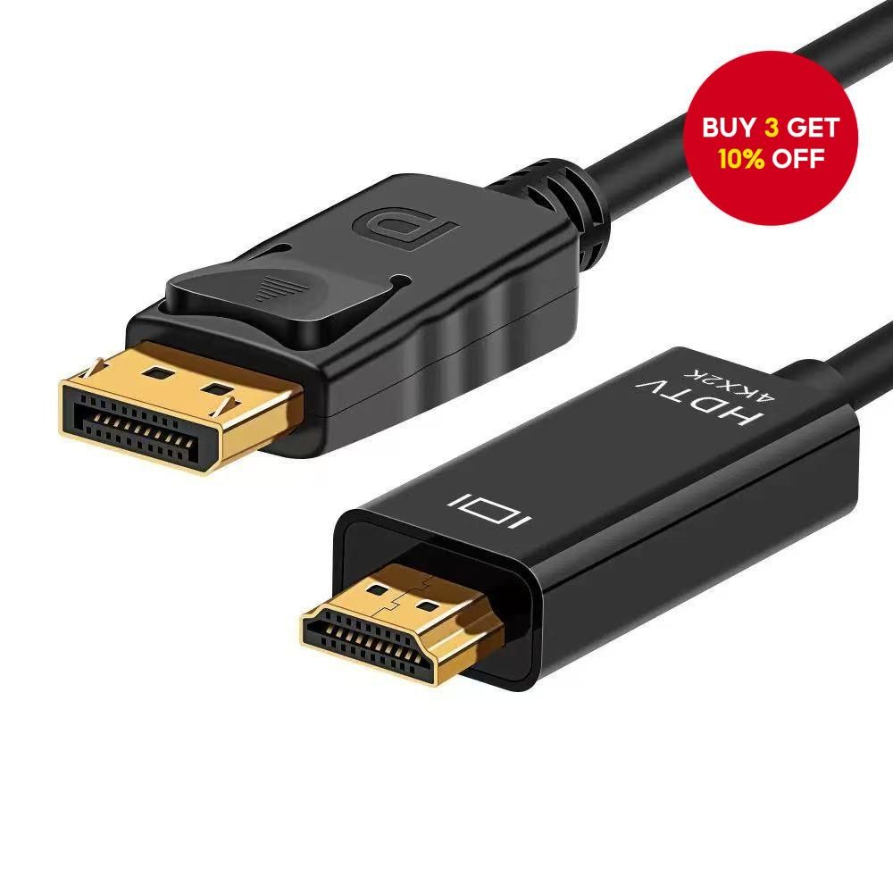 1.8m 3m 4K DisplayPort to HDMI-compatible Cable Adapter HD Audio Video ...