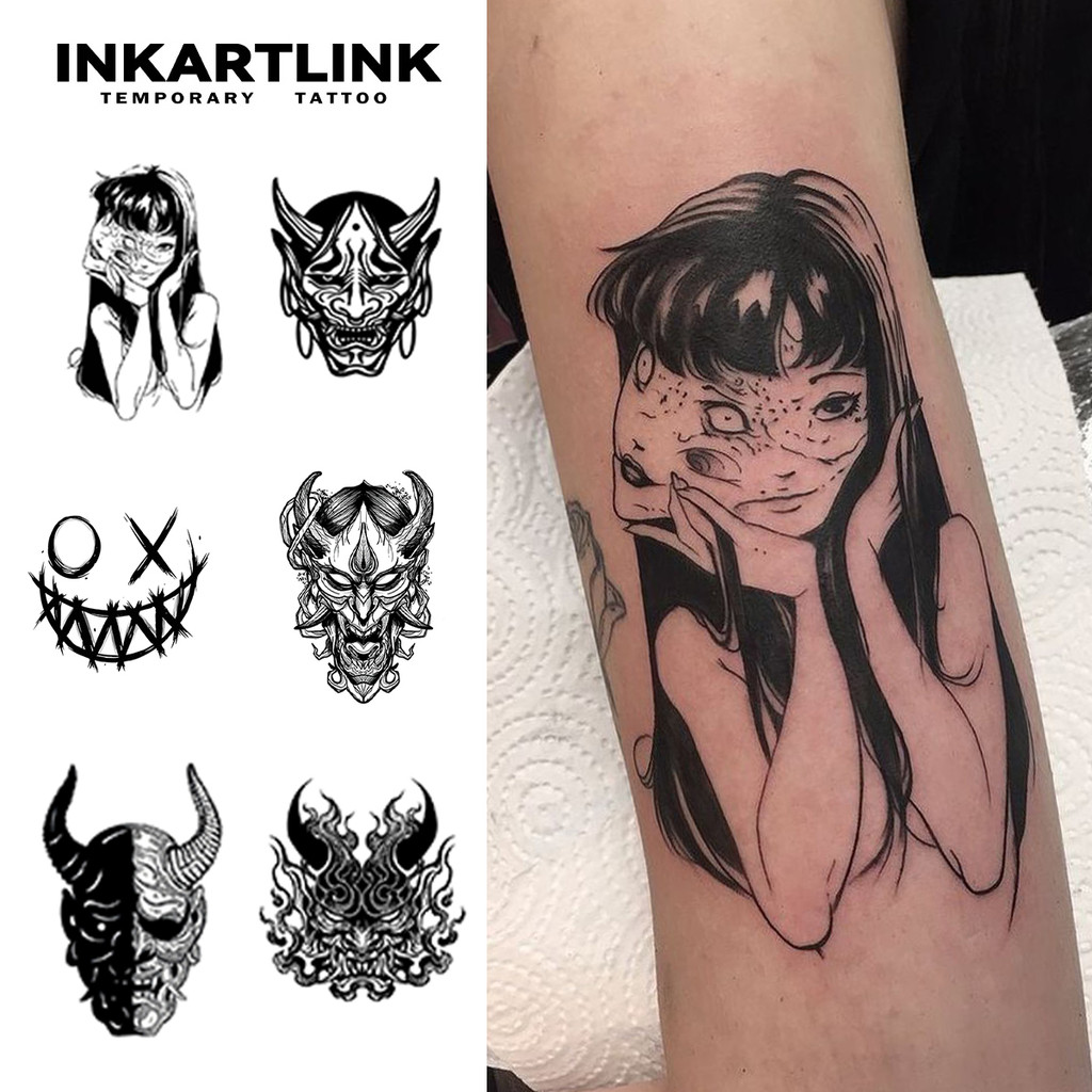Mask Temporary Tattoo Stickers, Waterproof Long-Lasting Magic Tattoo ...