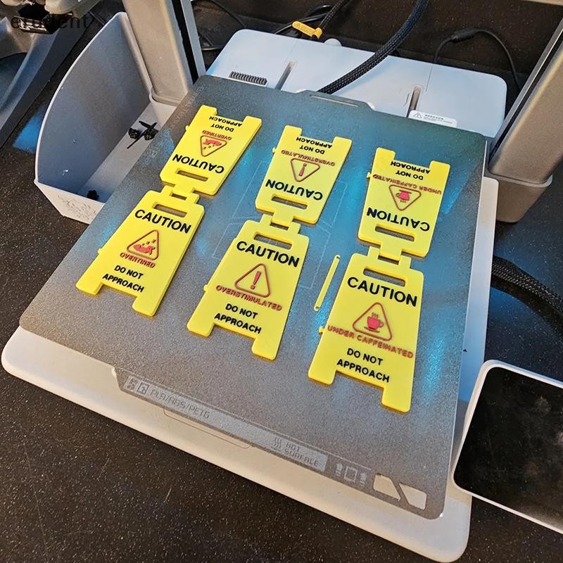 erudent Caution Overstimulated Desk Sign 3D Printed Office Desk Caution ...
